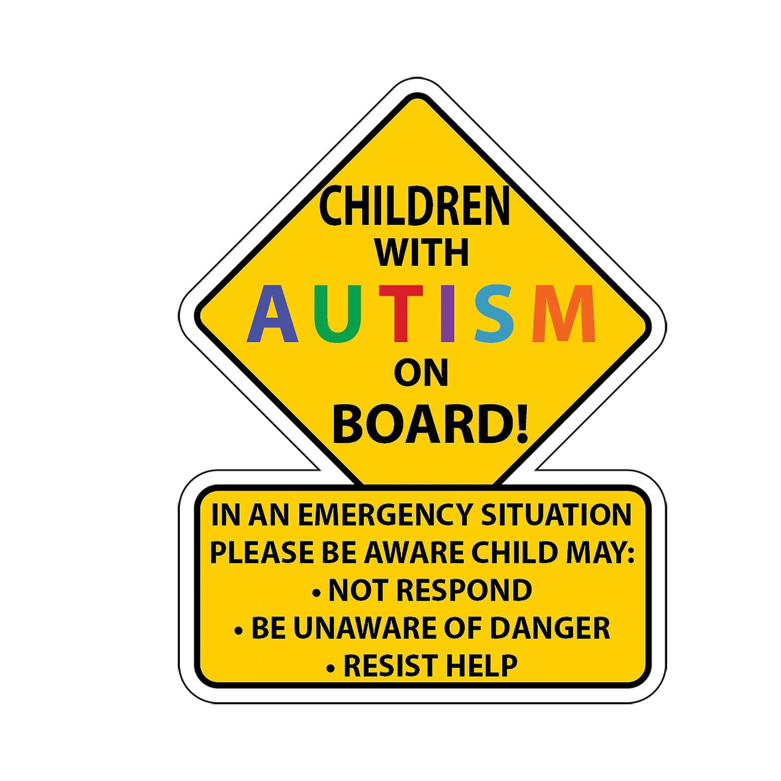 Awareness Alert Stickers Adhesive PVC Decals for Emergency Response ...