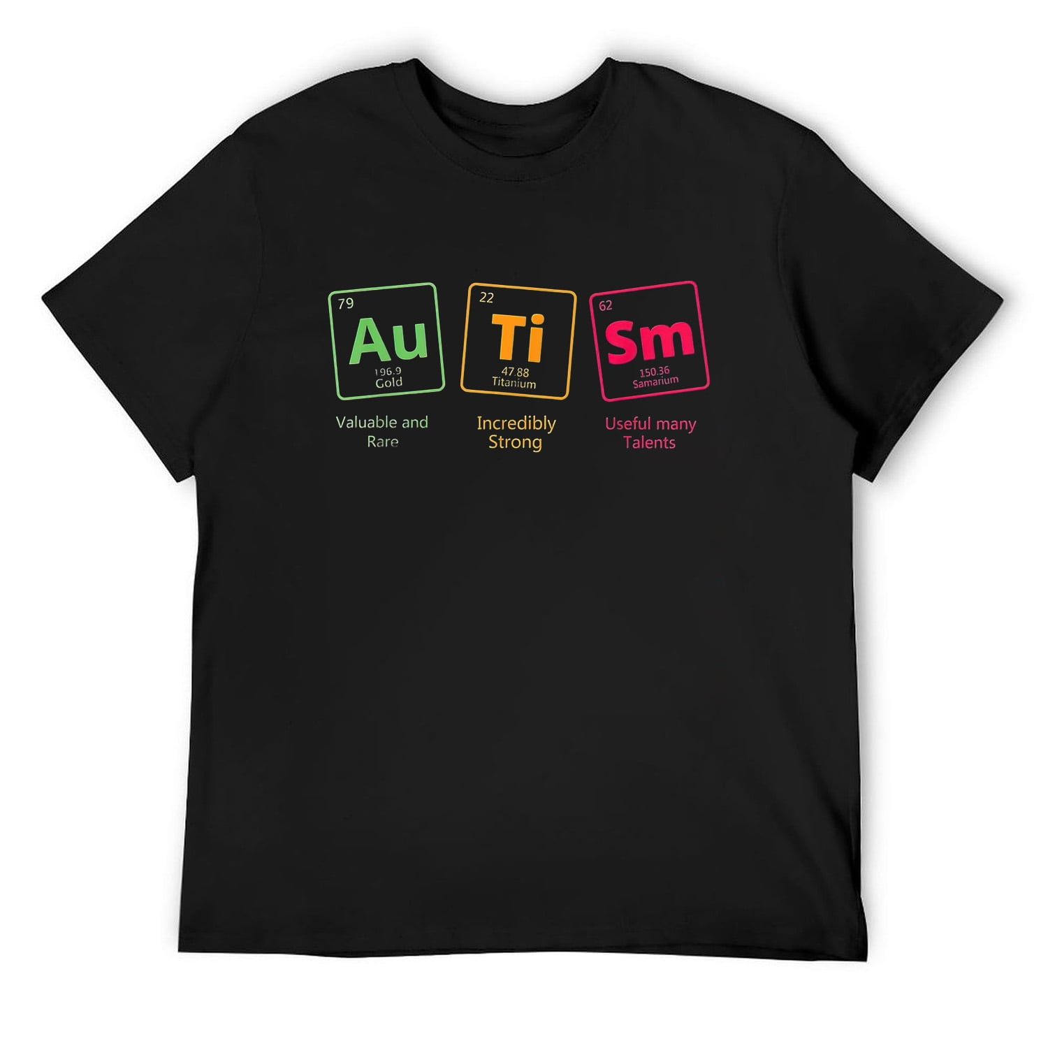 Awareness Autistic Autism Periodic Table Of EleMents T-Shirt Black X ...
