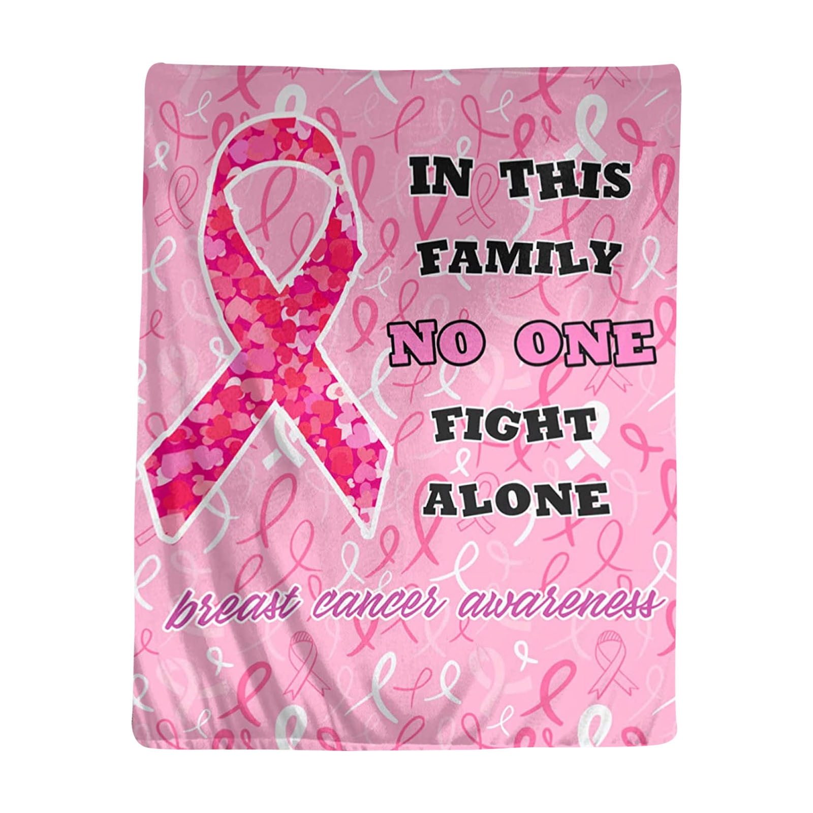 Awareness for Breast Textile Flannel Ribbon Caring Cancer Home Blanket ...