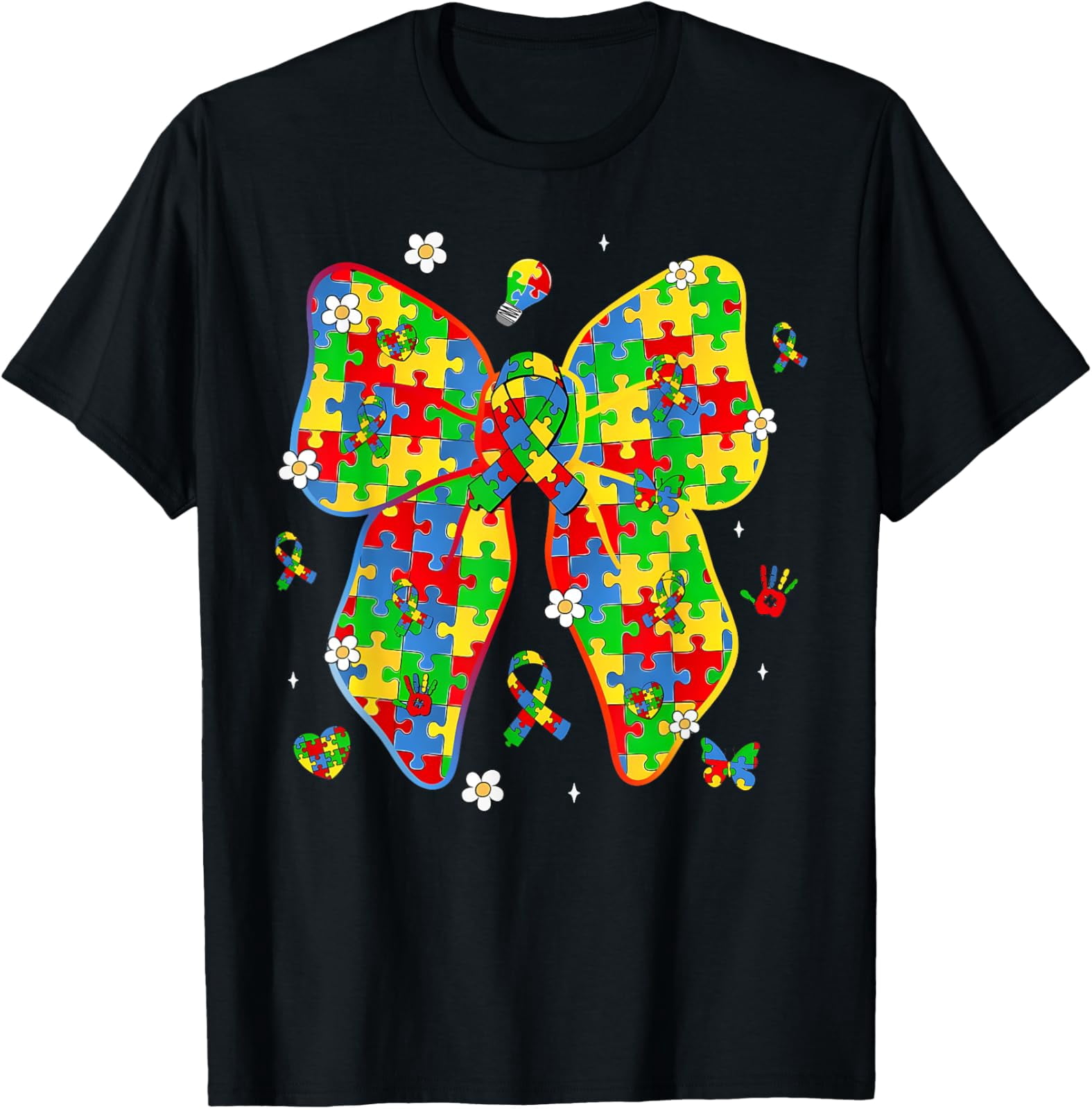 Awareness Coquette Bow Puzzle T-Shirt - Walmart.com