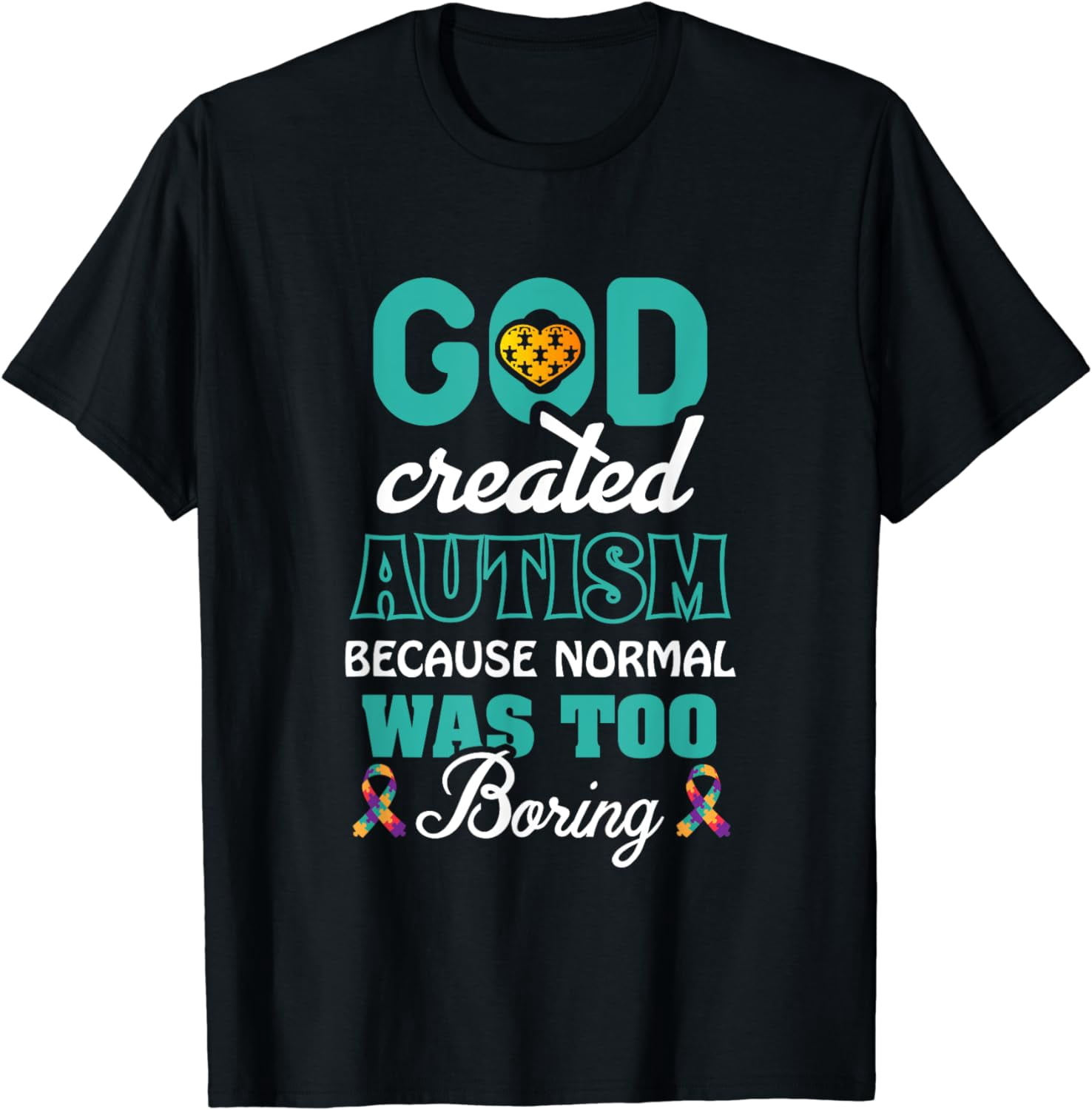 Awareness Day Puzzle God created Autism normal boring T-Shirt - Walmart.com