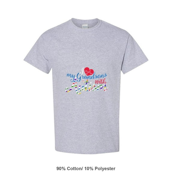 Awareness Gift For A Proud Grandma Grandpa Of Autistic Grandson Unisex T-Shirt, for men & women ...