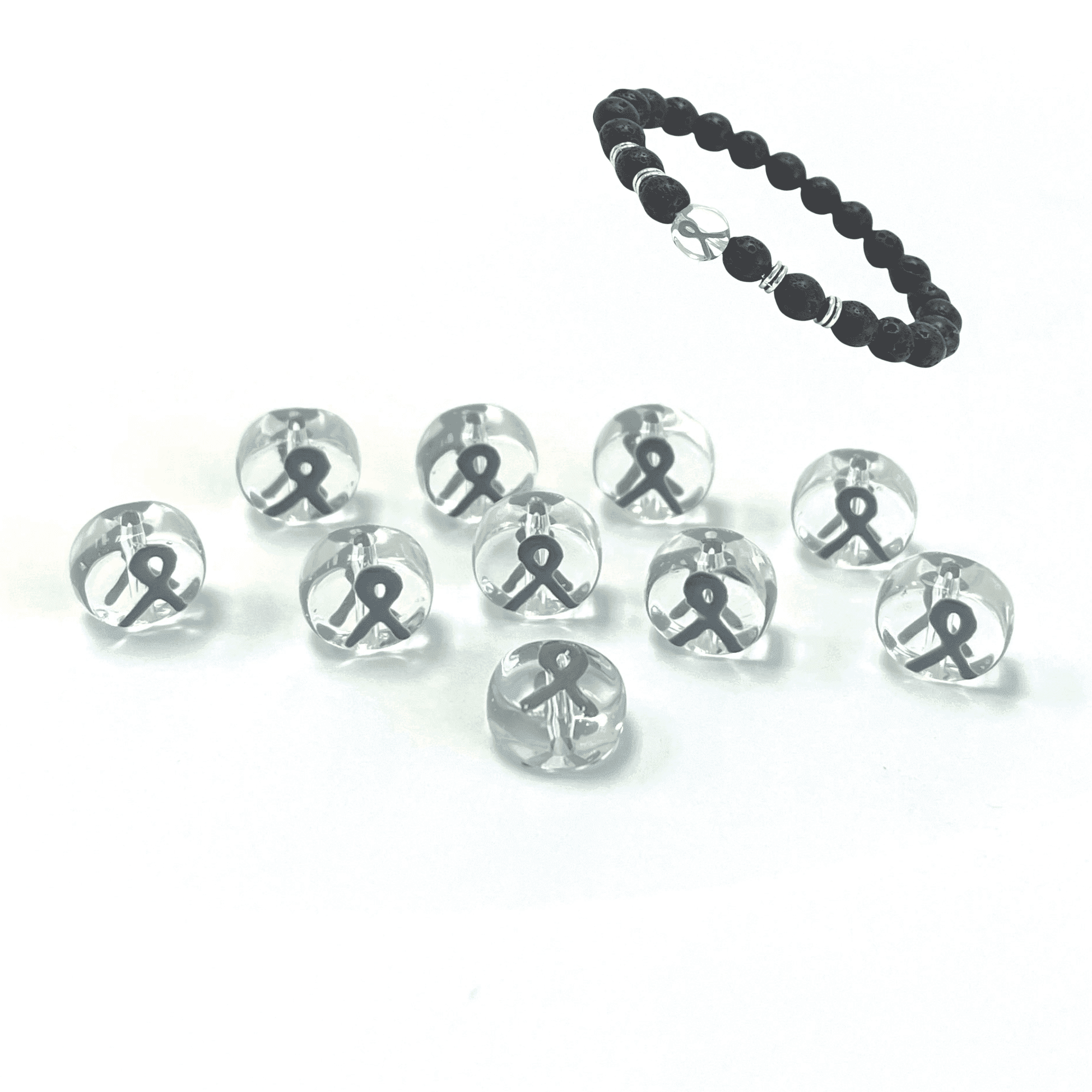 Awareness Ribbon Beads, Brain Cancer Beads For Jewelry Making, Glass ...