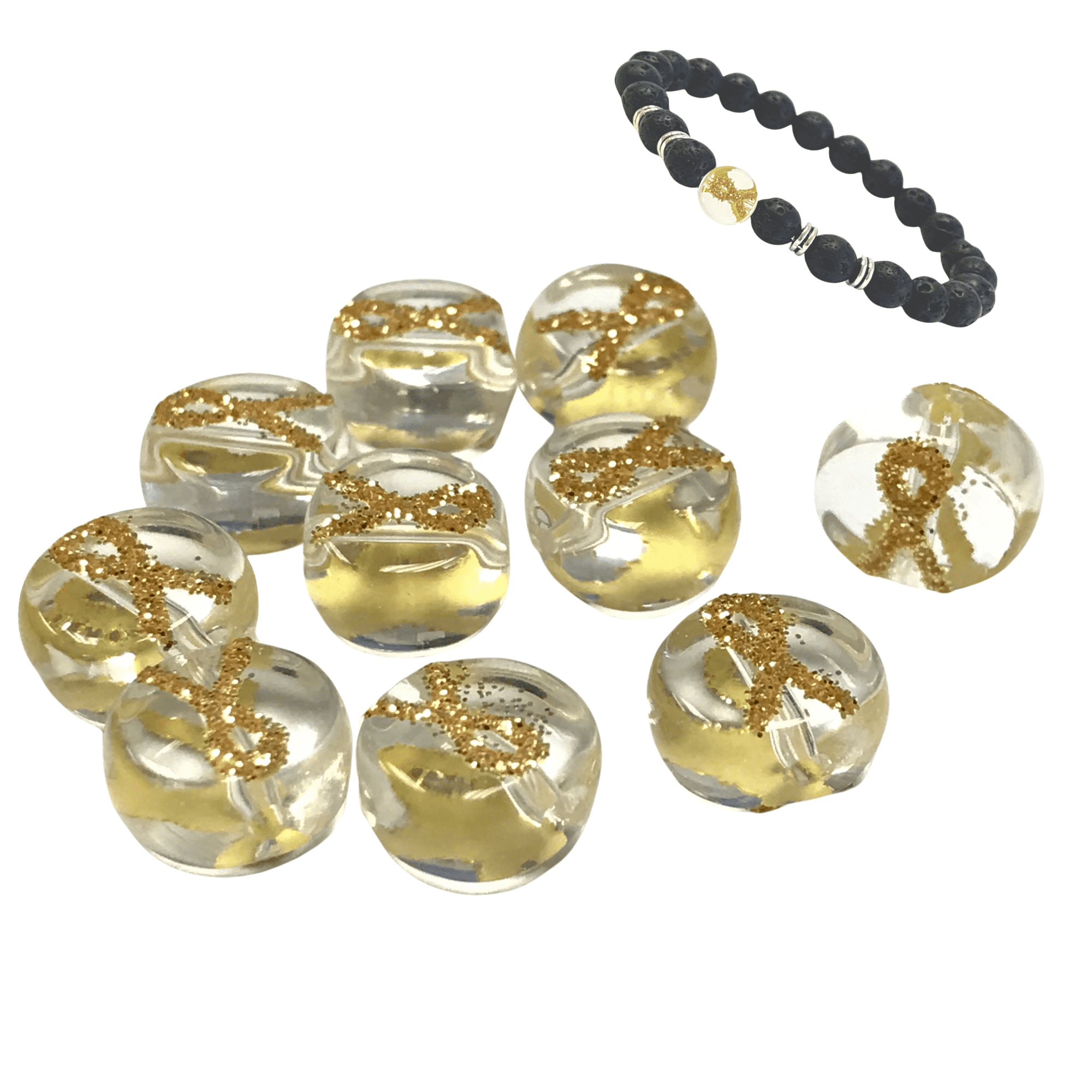 Awareness Ribbon Beads, Childhood Cancer Beads For Jewelry Making ...