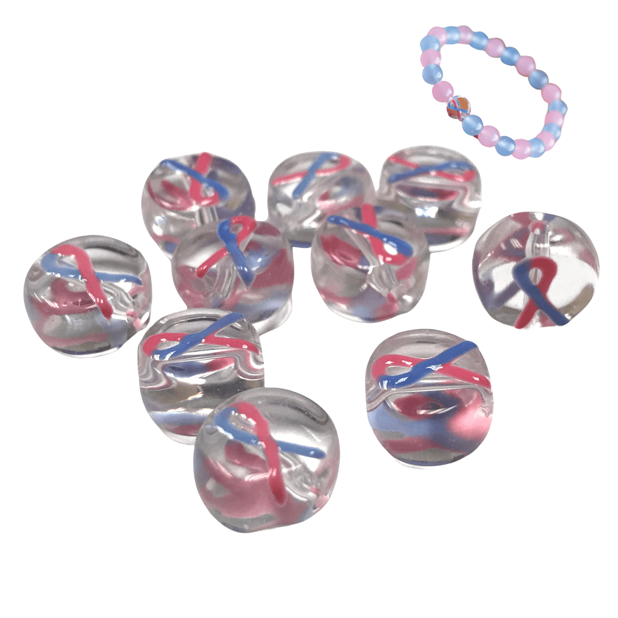 Awareness Ribbon Beads, Miscarriage Beads For Jewelry Making, Glass ...