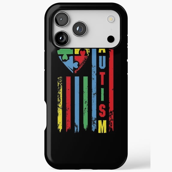 Awareness Ribbon Puzzle Heart Flag for iPhone Case 17 16 15 14 13 12 11 ...
