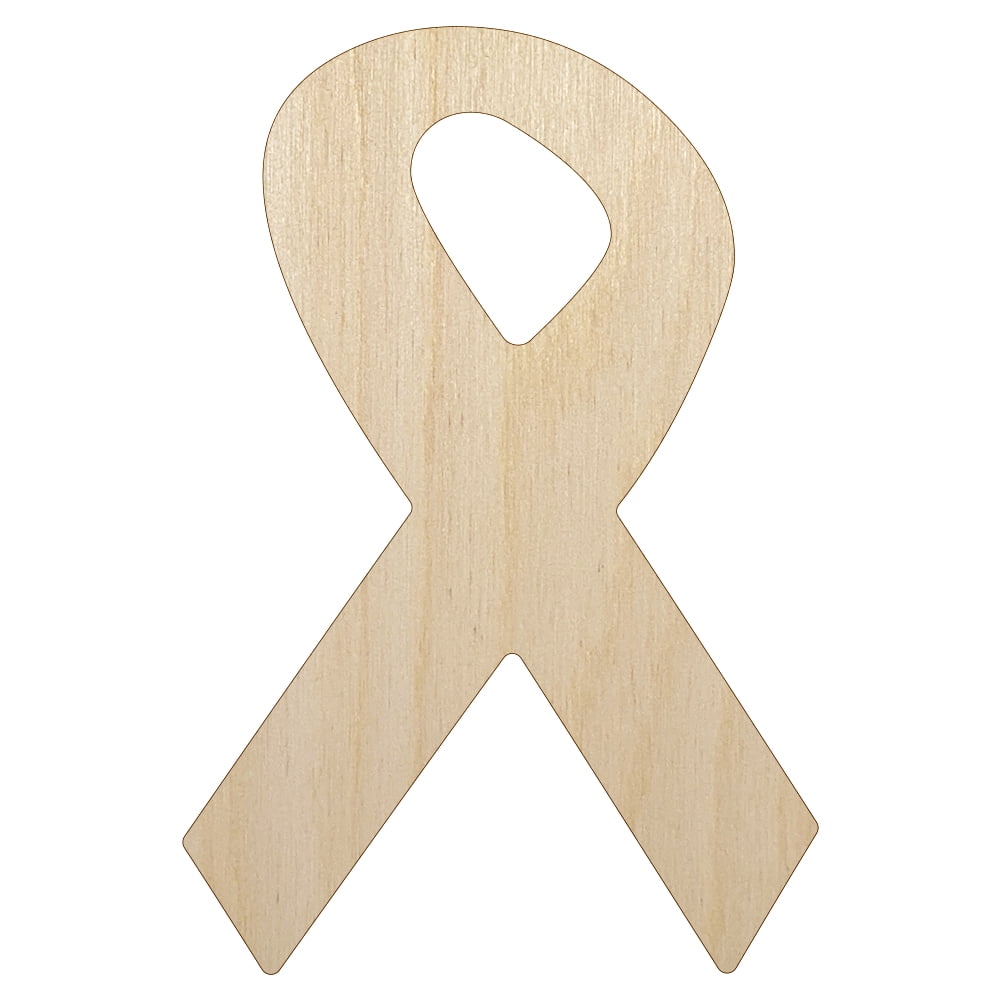 Awareness Ribbon Solid Wood Shape Unfinished Piece Cutout Craft DIY ...