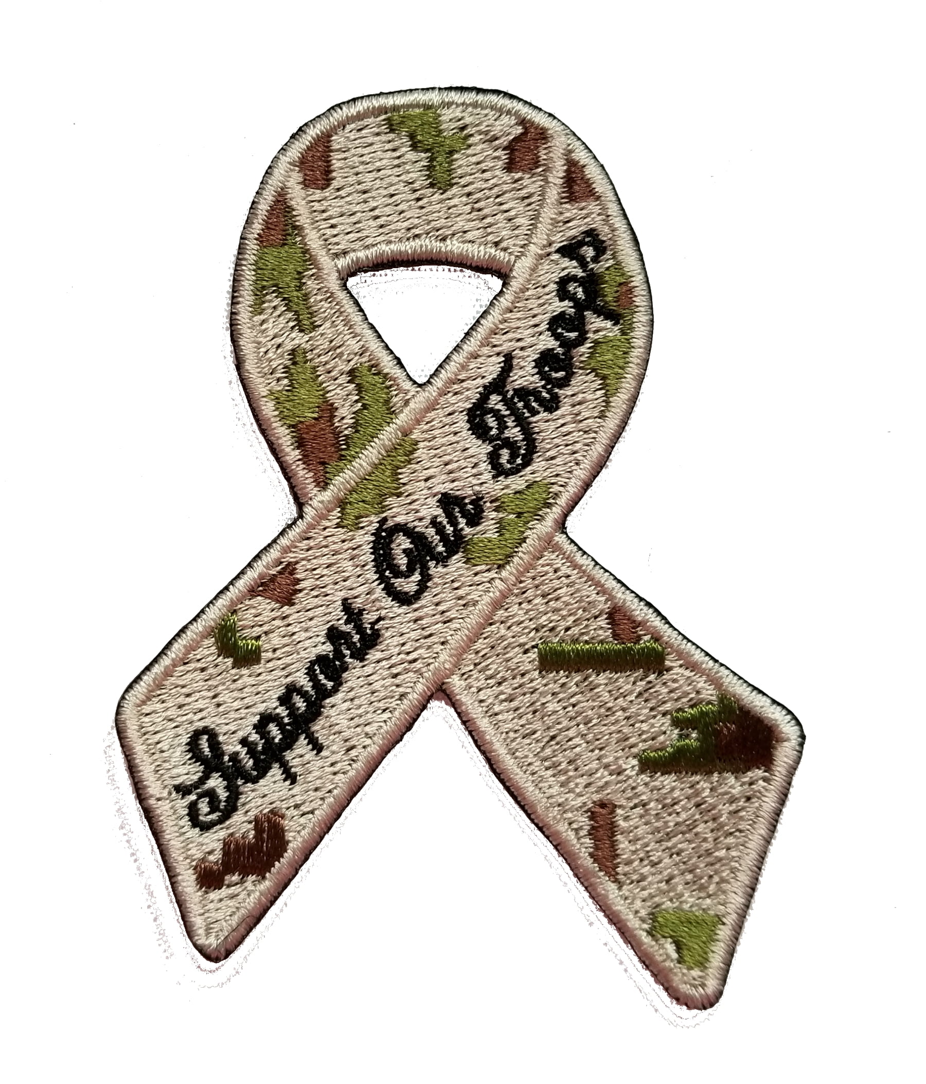 Awareness Ribbon Support Our Troops Camo Embroidered Sew/Iron On Patch ...