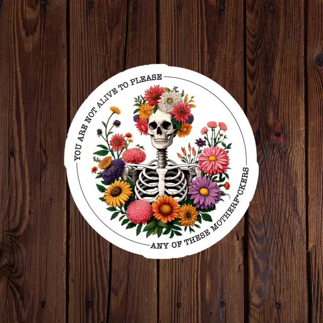 Awareness Sticker Anxiety Positivity Skeleton Flower Sticker Phone ...