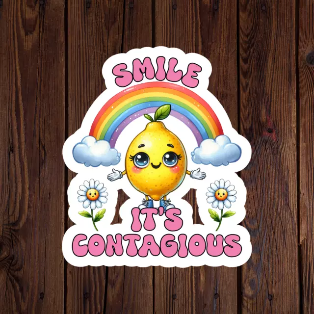 Awareness Sticker Positivity Smile It'S Contagious Sticker Phone Decal ...