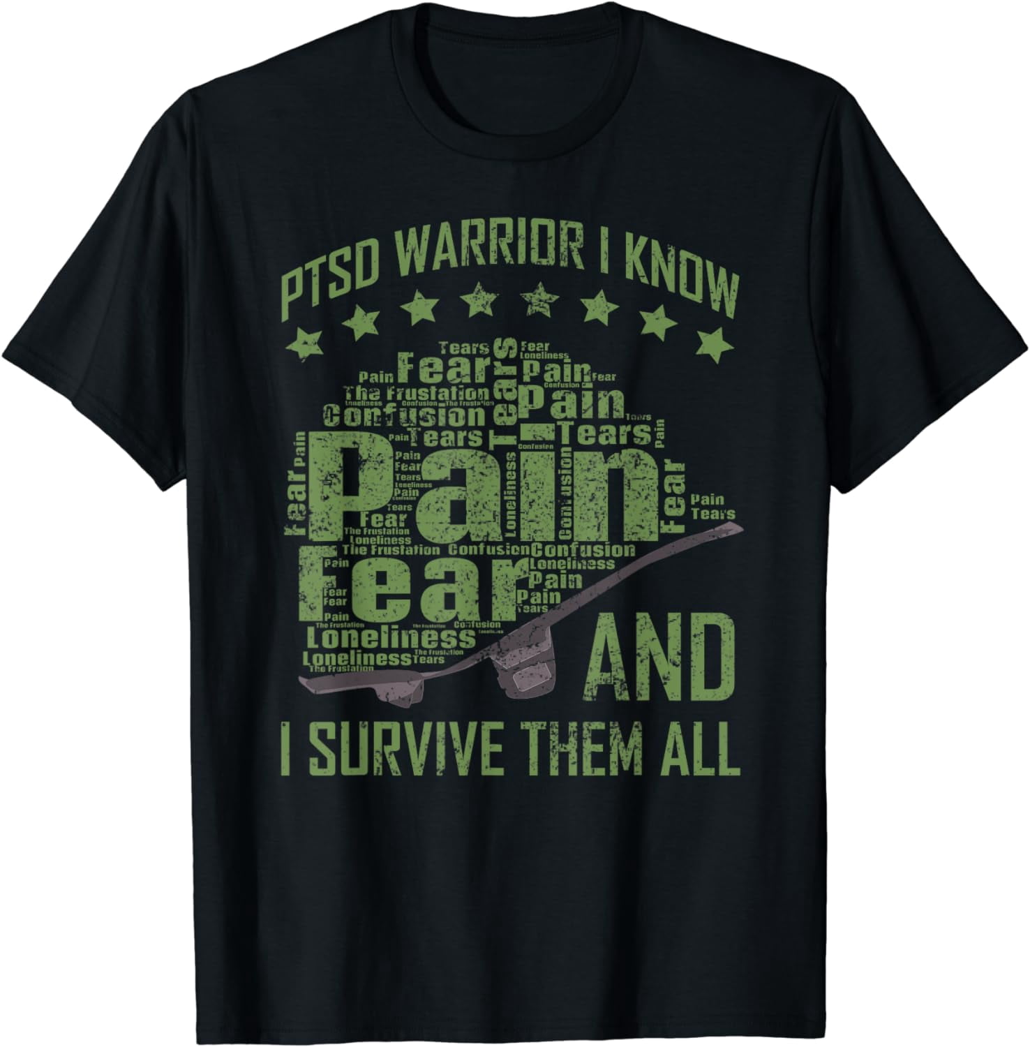 Awareness USA Veteran Soldier Mental Health PTSD Warrior T-Shirt ...