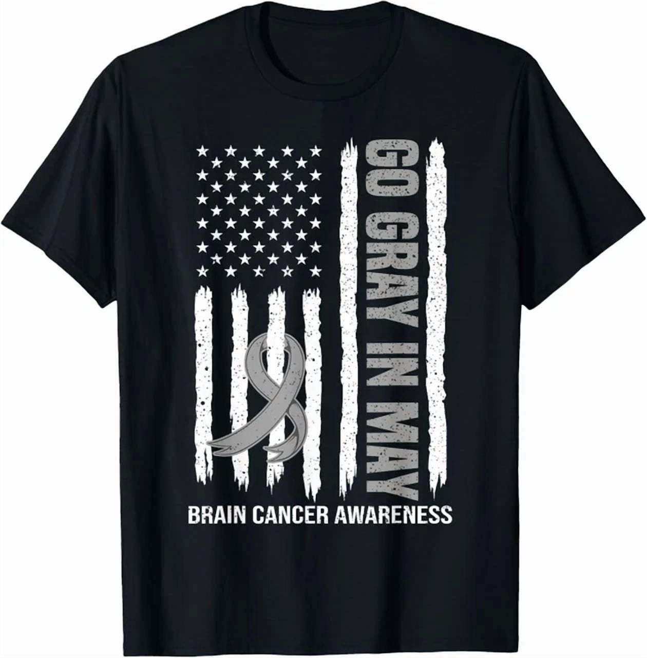 Awareness Wear Gray In May American Flag T-Shirt S-5XL Birthday Gifts ...