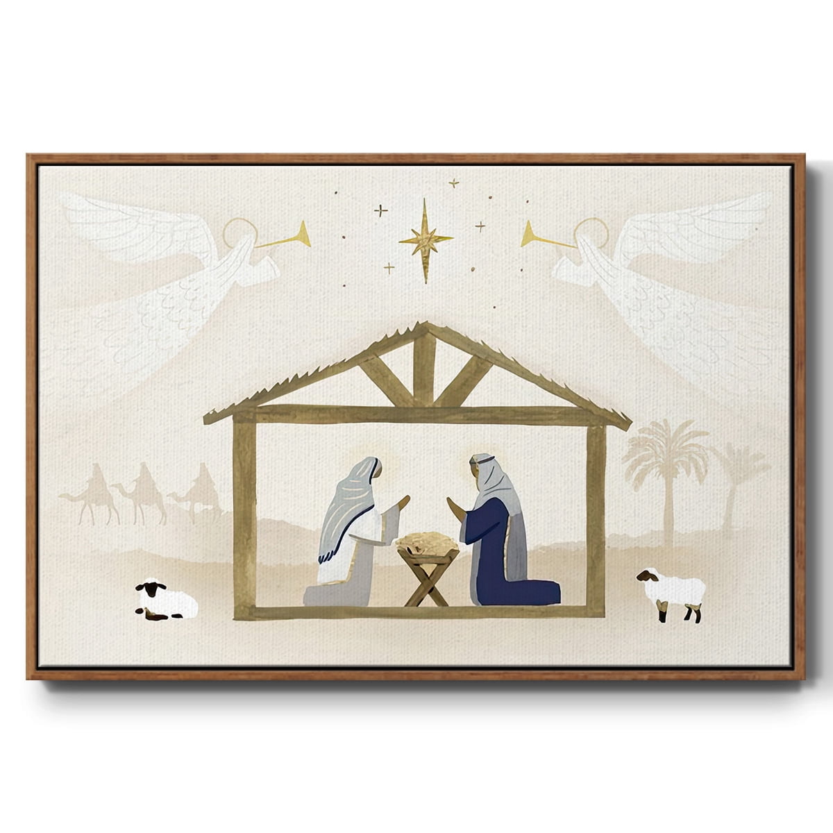 Away in a Manger Collection A - Framed Gallery Wrapped Holiday Canvas ...