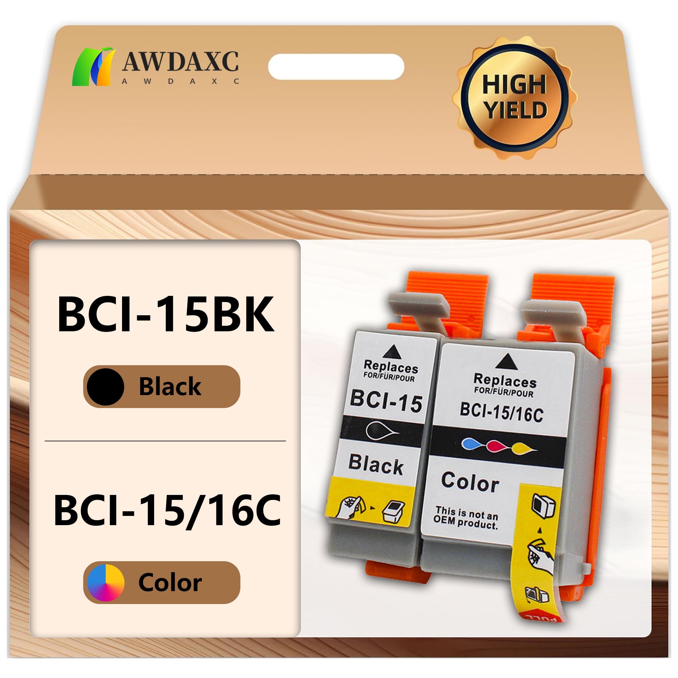 Awdaxc Compatible Ink Cartridges for Canon BCI 15/16C,Suitable for i70 ...