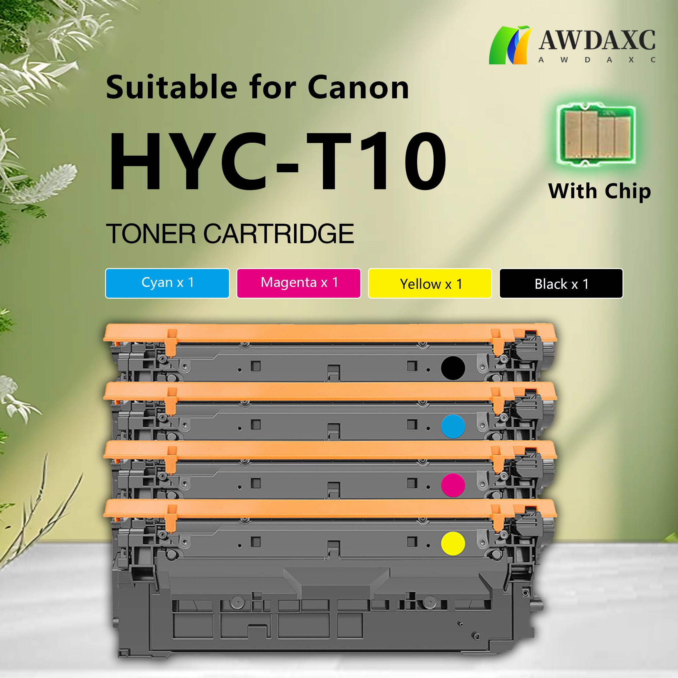 Awdaxc Compatible Toner Cartridge for Canon T10(With Chip),Suitable for ...