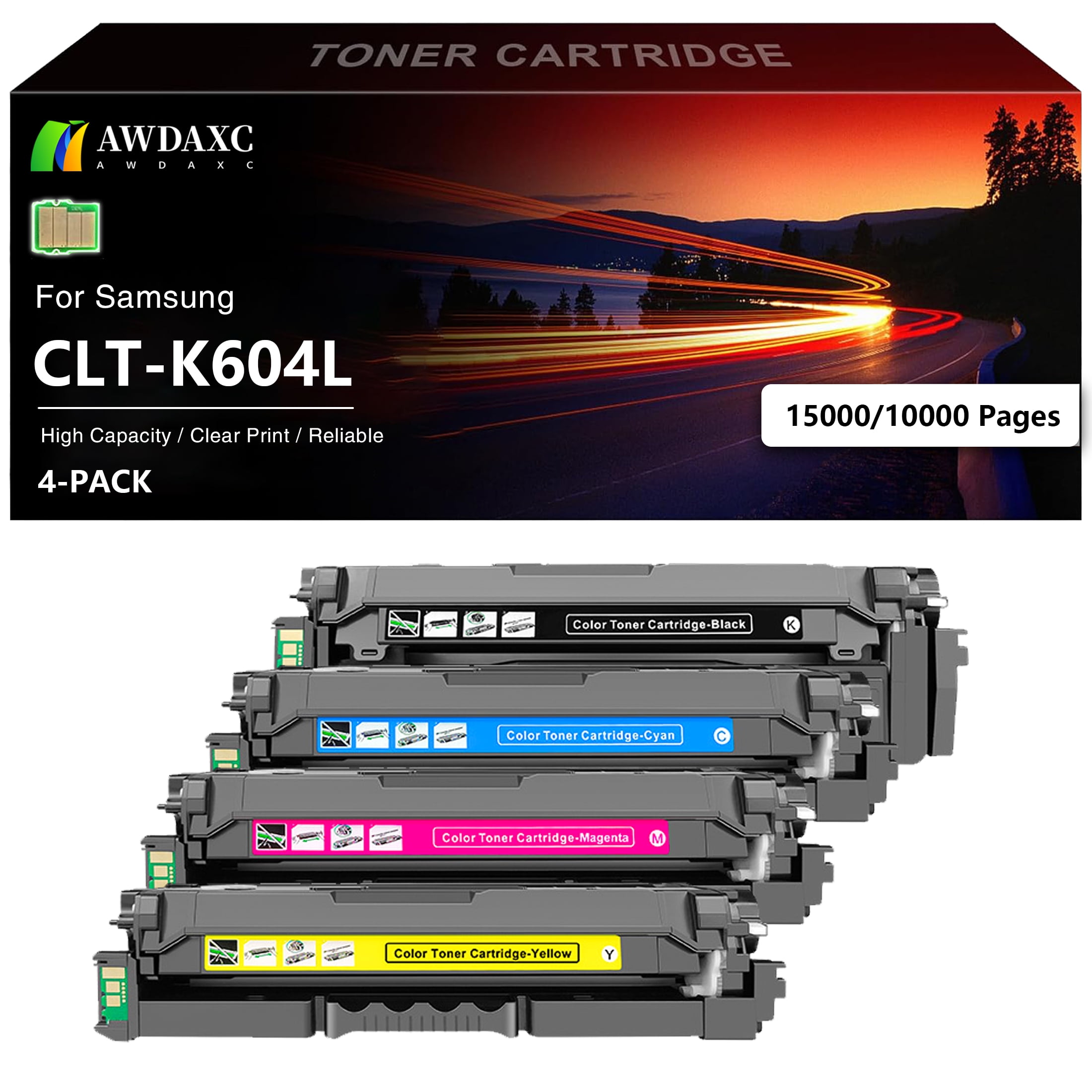 Awdaxc Compatible Toner Cartridge for Samsung CLT-K604L(With Chip ...