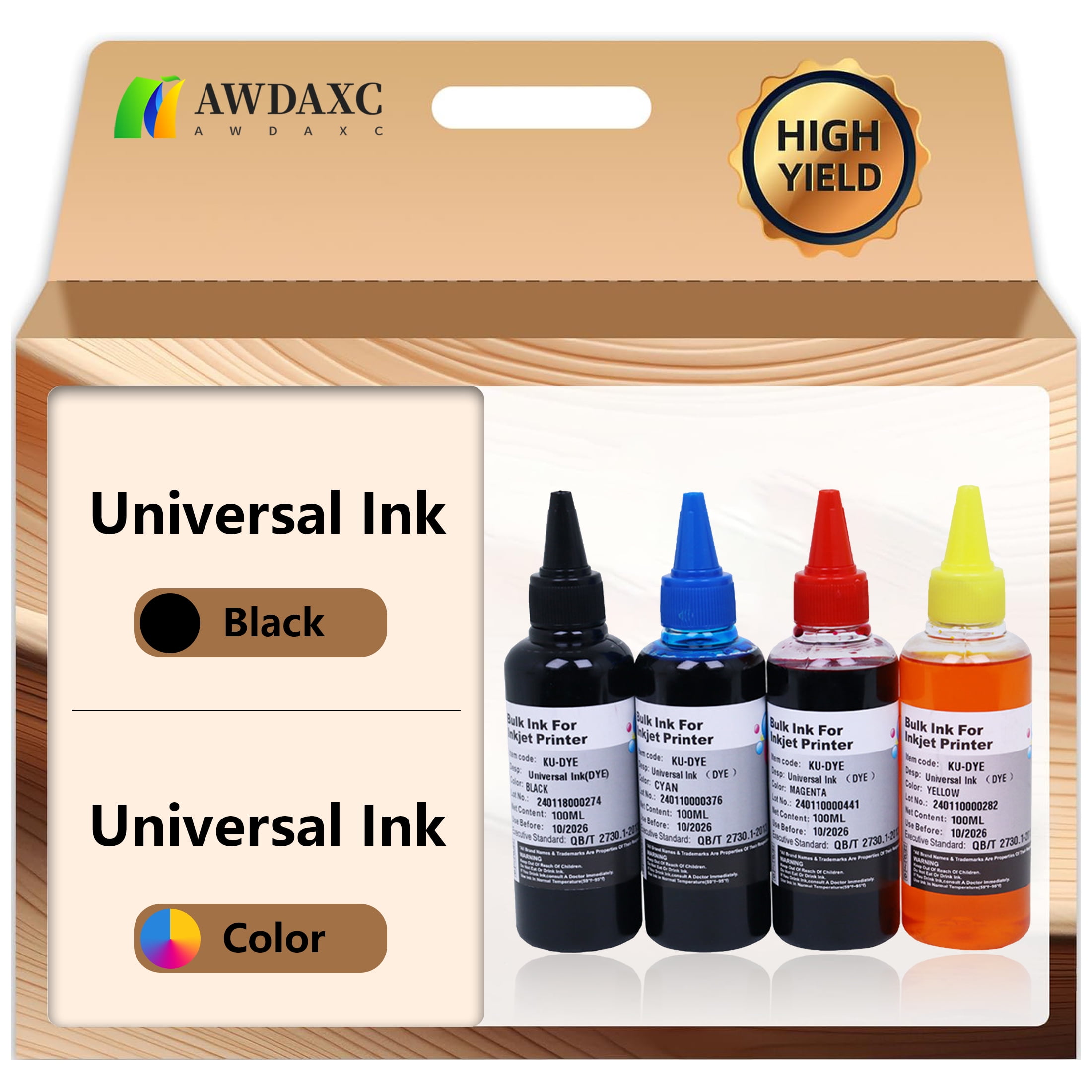 Awdaxc Compatible Universal Ink for HP/Canon/Epson,Suitable for MP288 ...