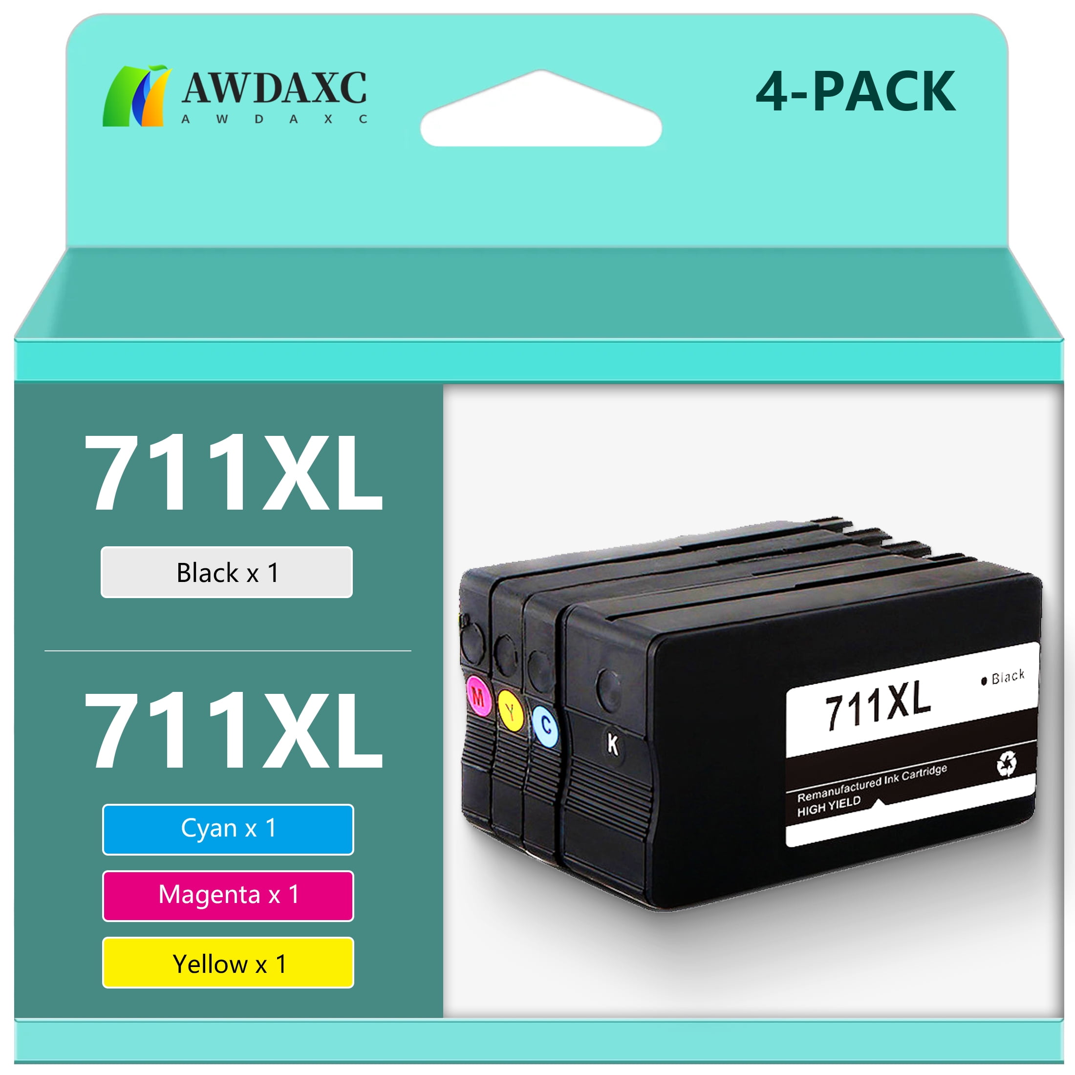 Awdaxc Compatible for HP 711 Ink Cartridges,Suitable T120/T520/T130 ...