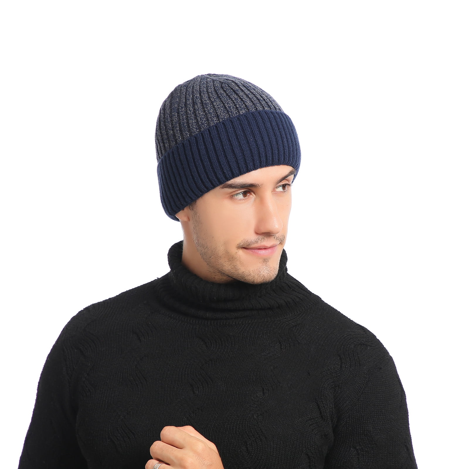 Awdenio Beanies Hats Double-layer Woolen Hat And Velvet Warm Mixed ...