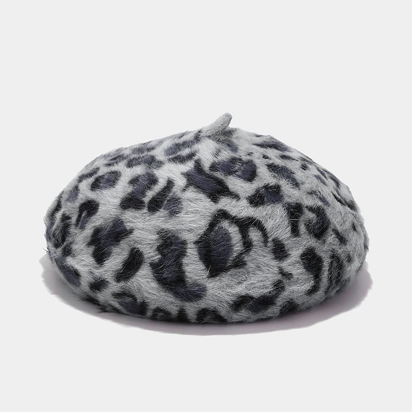 Awdenio Beret Hats Women's Fashion Casual Plush Printed Leopard Print ...