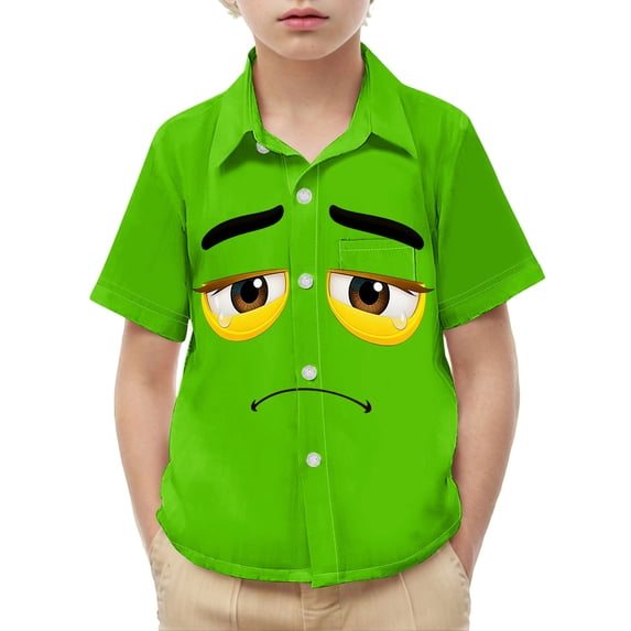 Awdenio Boys Girls Funny Cartoon Face Print Short Sleeve T-Shirt,Crew ...