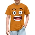 Awdenio Boys Girls Funny Cartoon Face Print Short Sleeve T-Shirt,Crew ...