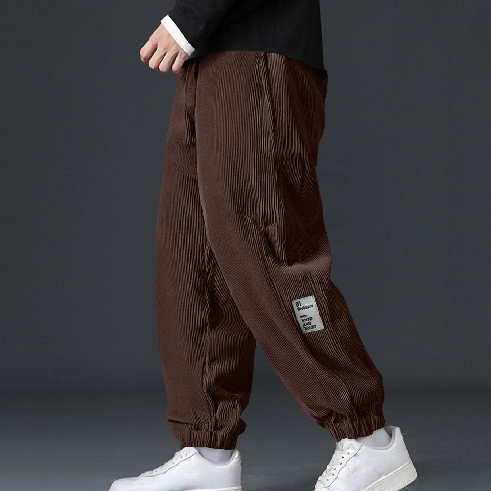 Awdenio Cargo Pants for Men Casual Cargo Pants Drawstring Elastic Waist ...