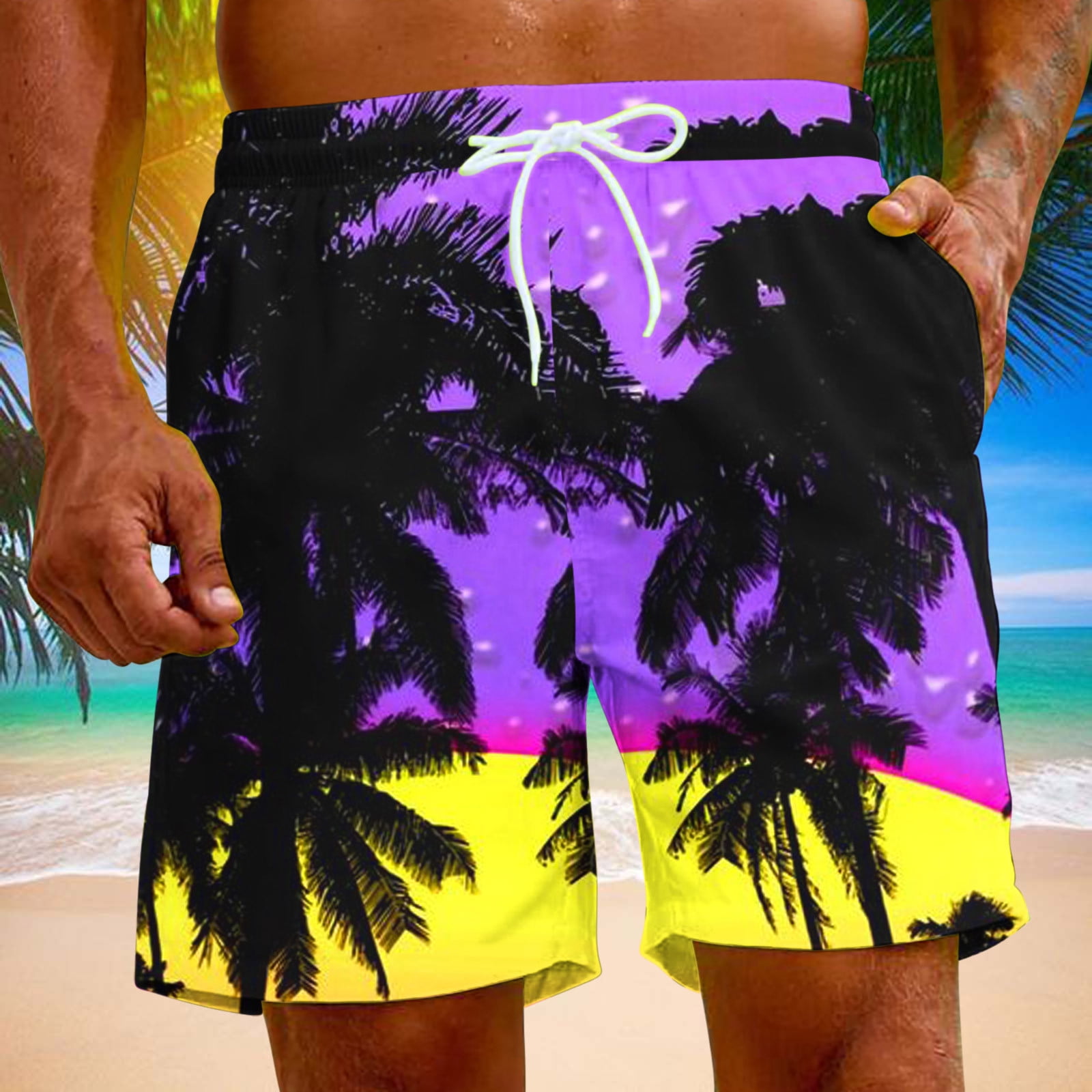 Awdenio Cargo Shorts for Men Stylish Summer Swim Trunks Quick Dry ...