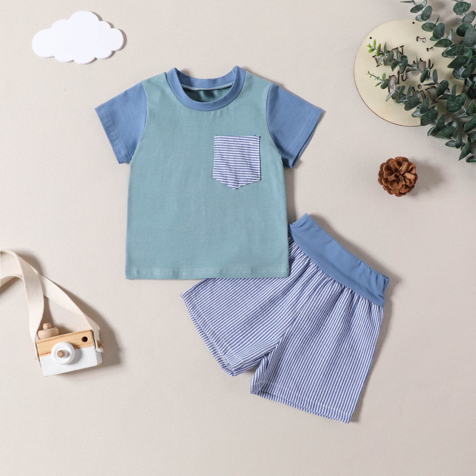 Awdenio Children's Set Comfortable Fashion Boys' Casual Short Sleeve ...