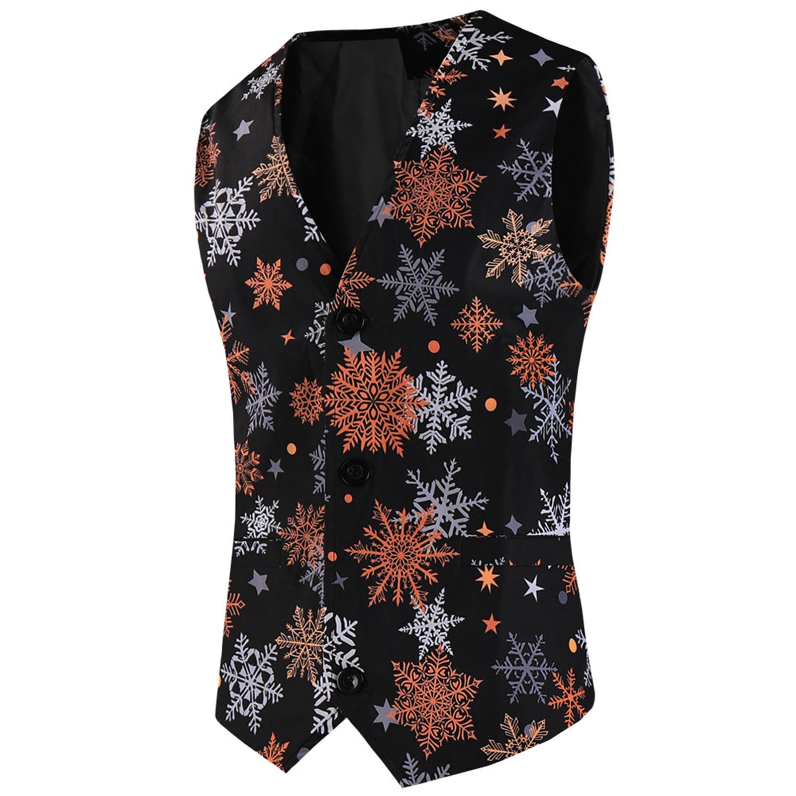 Awdenio Christmas Vest Xmas Tree Snowman Snowflake Single-breasted ...