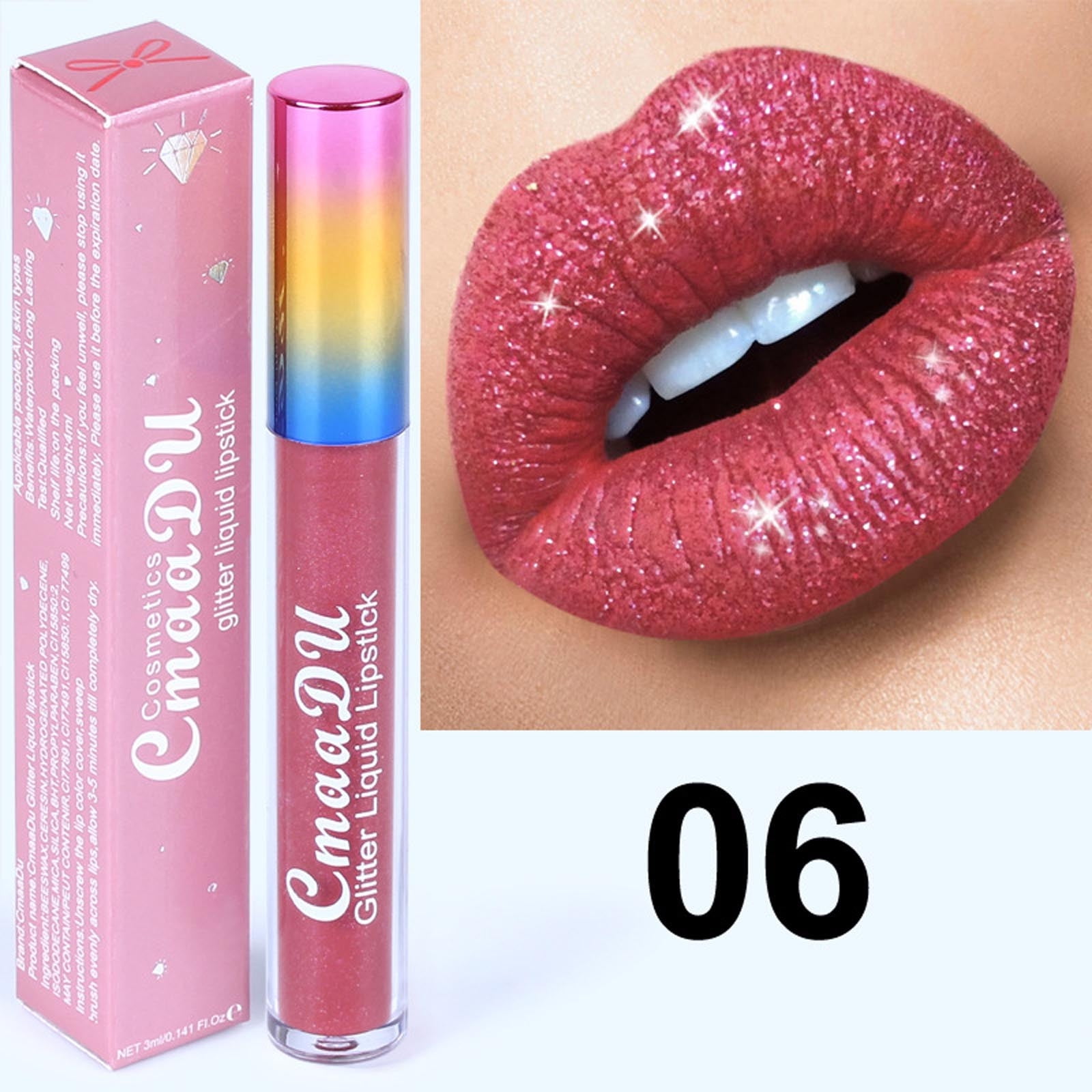 Awdenio Diamond Shiny Matte Lipstick, Gothic Glitter Liquid Lip Gloss ...