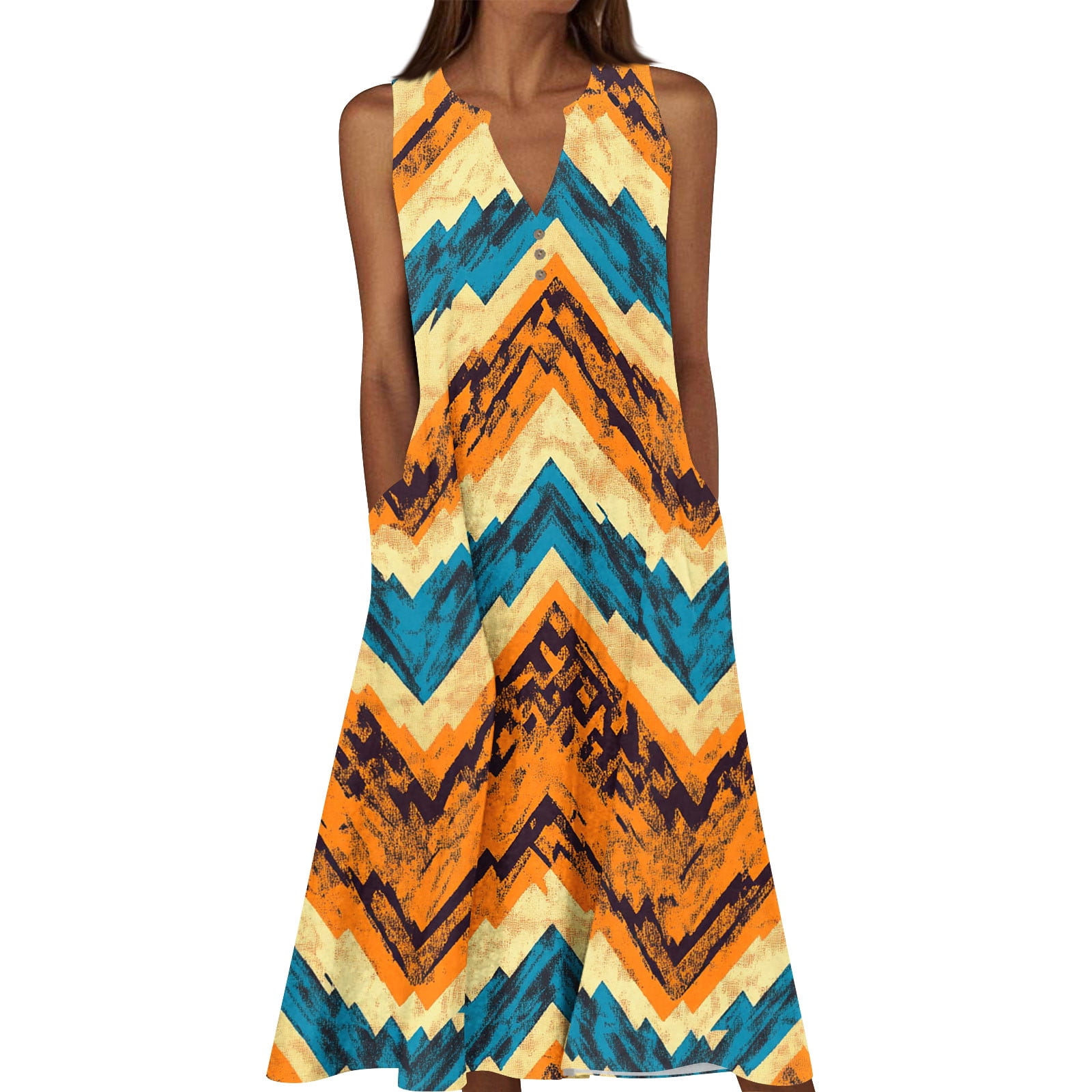 Awdenio Dresses for Women Summer Casual Dress 2026 Sleeveless Midi Tank ...