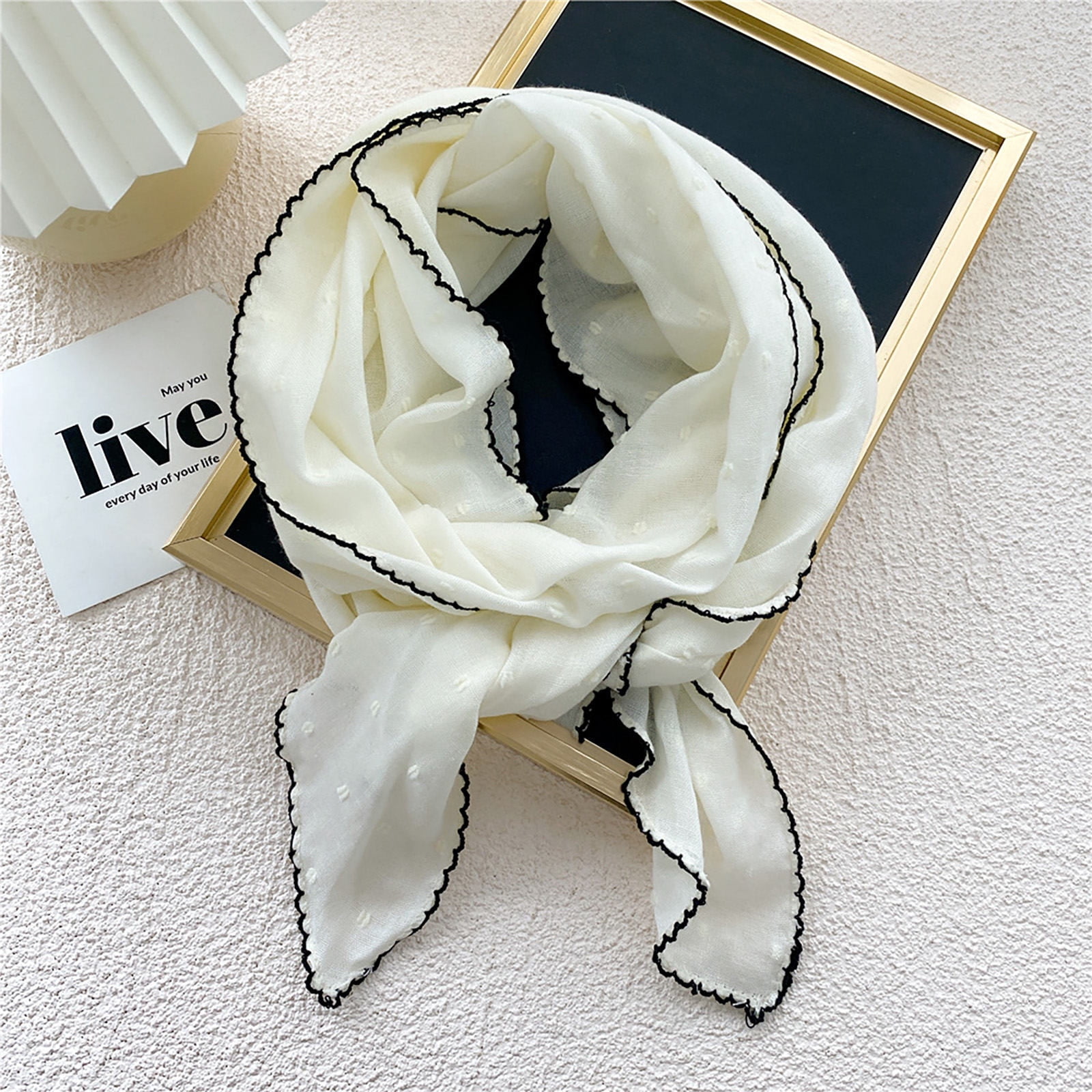 Awdenio Fashion Scarves Lightweight Women's Cotton and Linen Small ...