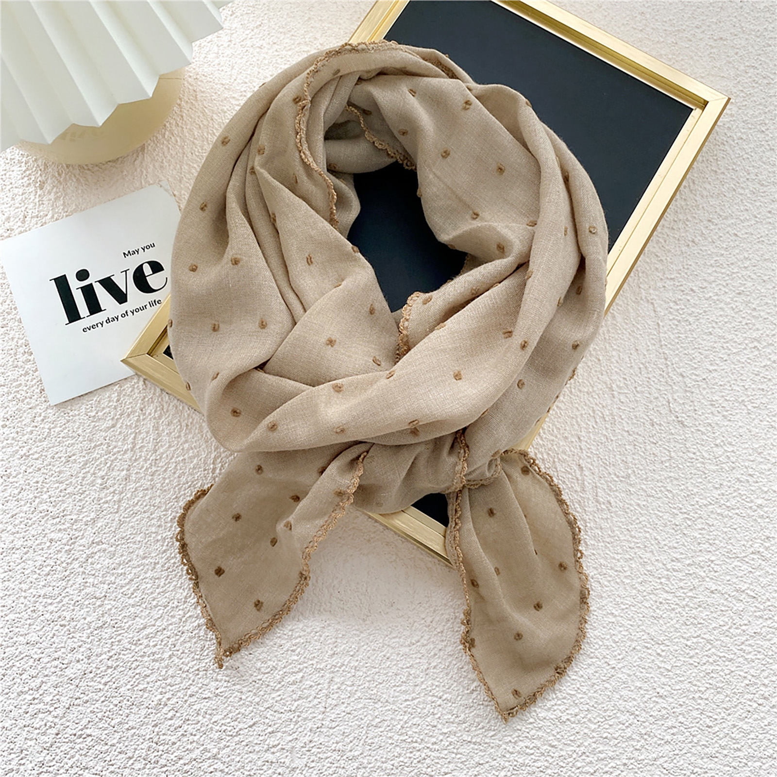 Awdenio Fashion Scarves Lightweight Women's Cotton and Linen Small ...