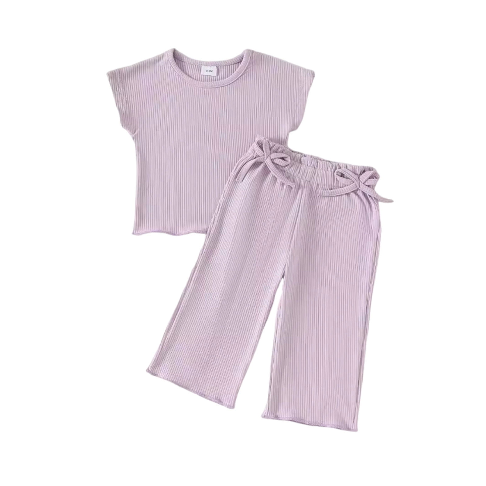 Awdenio Girls 2-Piece Summer Outfit, Short Sleeve Crew Neck Top + Wide ...
