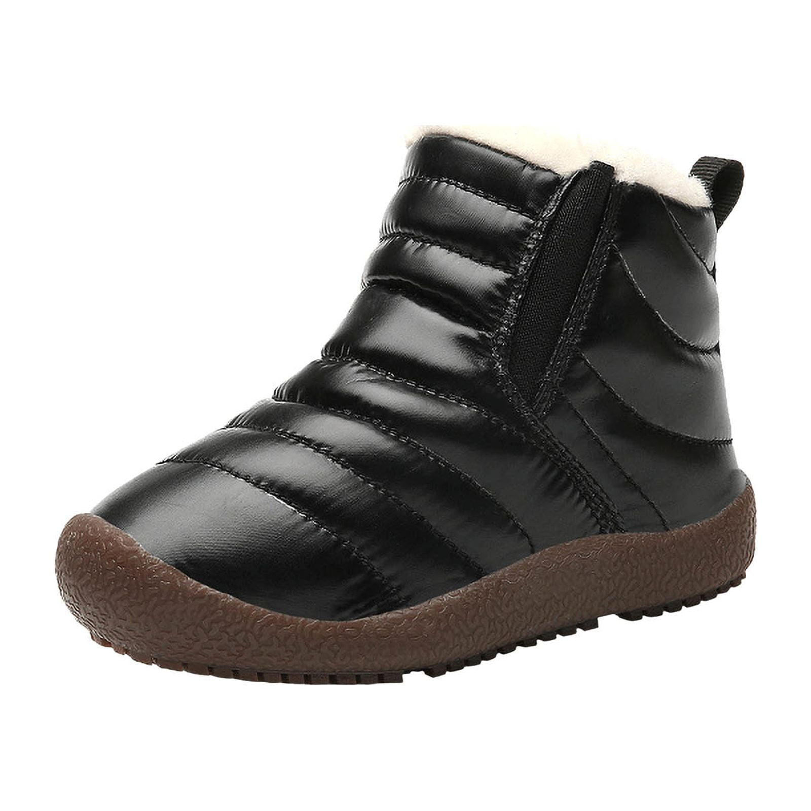 Awdenio Girls Boots Rubber Sole Snow Children Cotton Shoes Fleece ...