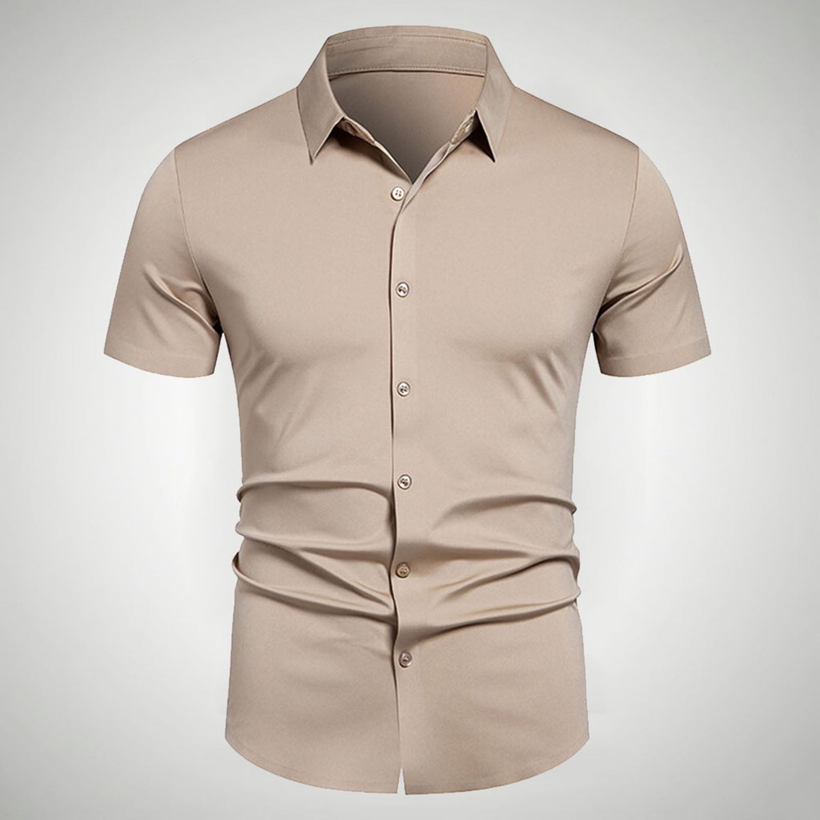 Awdenio Golf Shirts for Men Dress Shirts 4-Way Stretch Wrinkle Free Regular Fit Short Sleeve Men ...