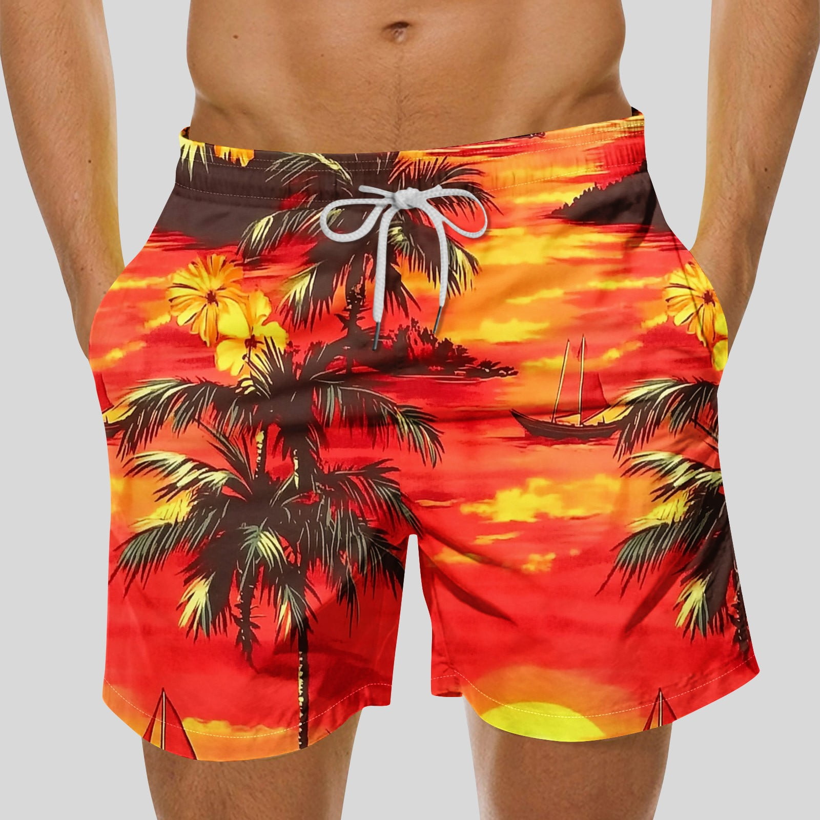 Awdenio Gym Shorts Men Drawstring Shorts Summer Elastic Waist Casual ...