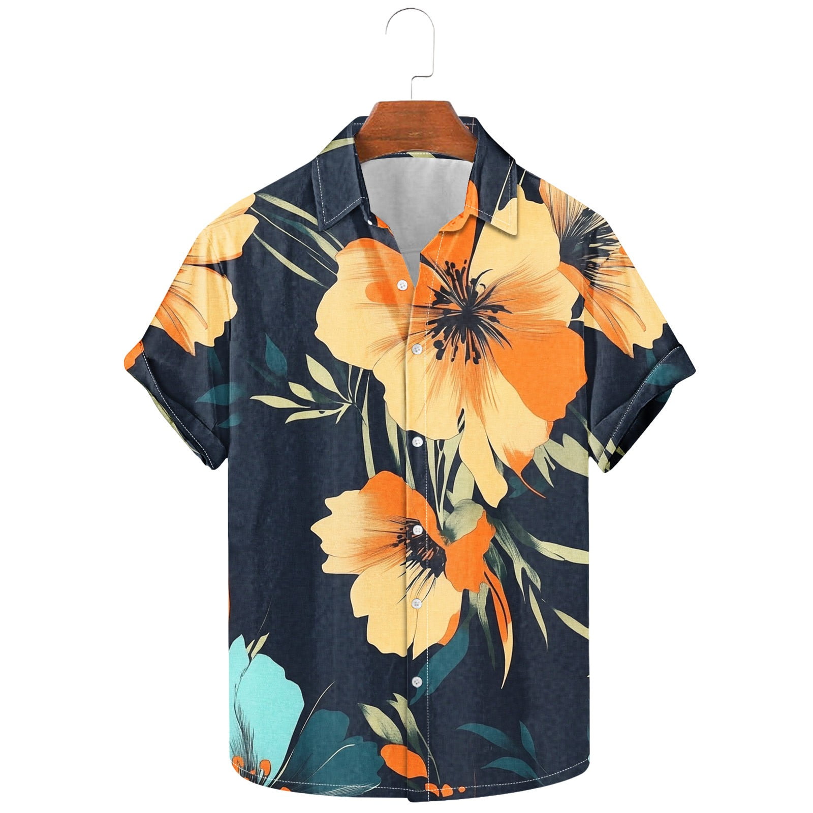 Awdenio Hawaiian Shirt for Men Floral Hawaiian Shirt for Men Summer ...