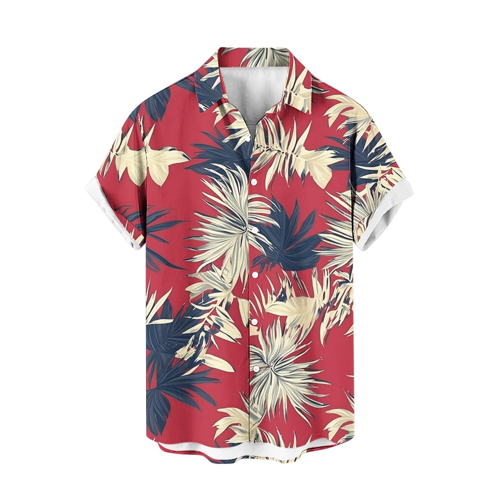 Awdenio Hawaiian Shirt for Men Flower/Pineapple/Bird Print Hawaiian ...