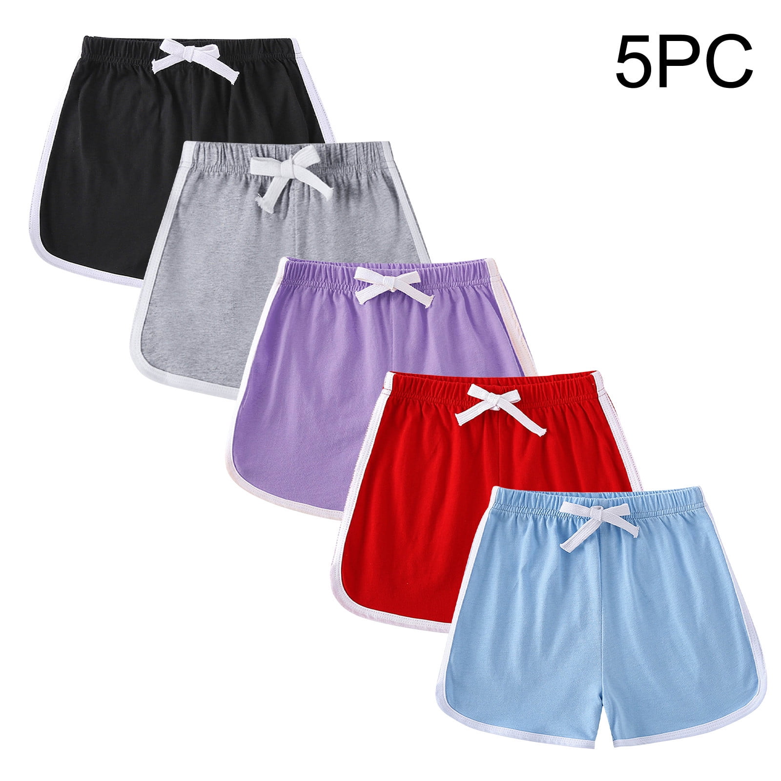 Awdenio Kids 5-Piece Summer Shorts,Adjustable Straps Shorts, 5 Colors ...