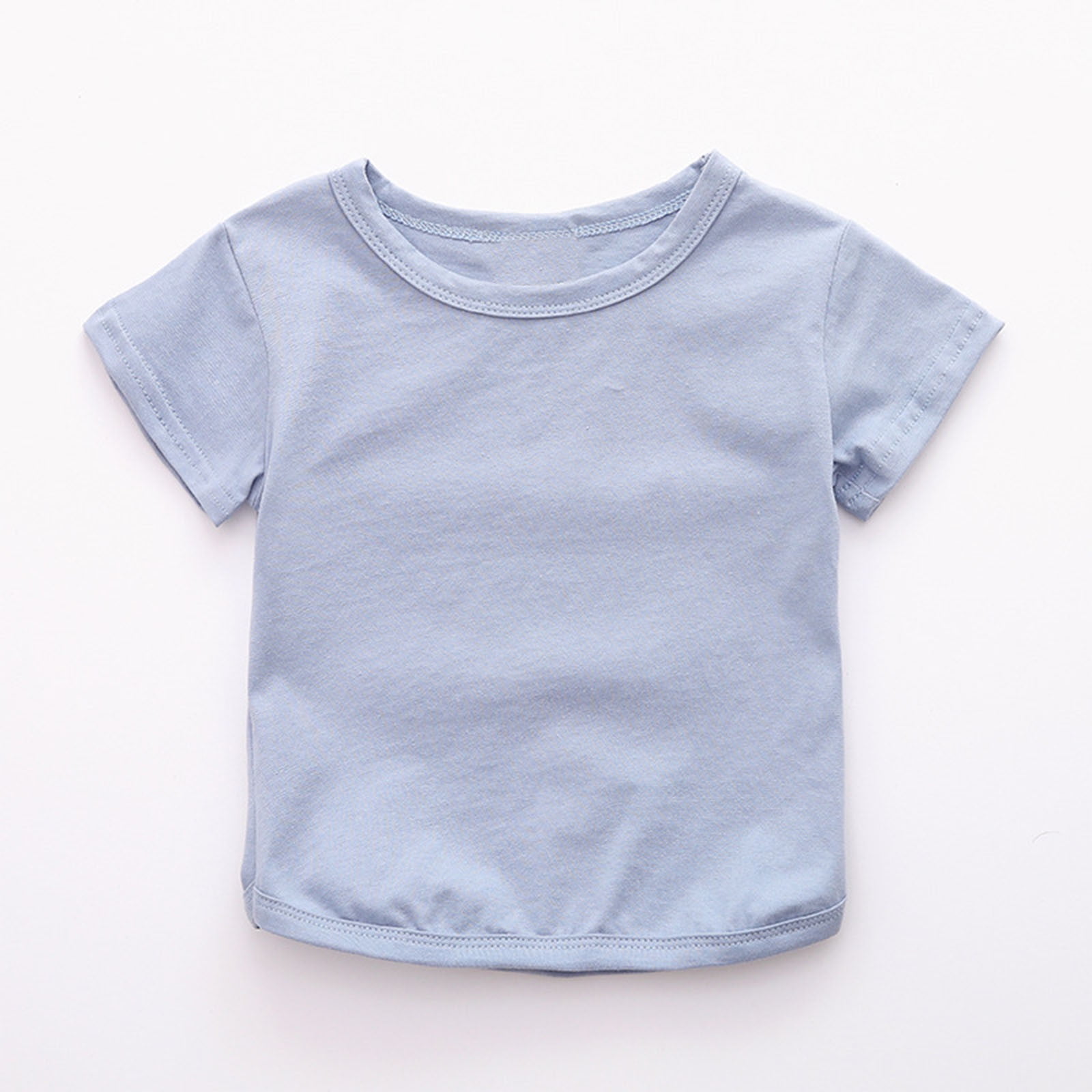 Awdenio Kids Boys Girls Solid Short Sleeve T-Shirt, Crew Neck Casual ...