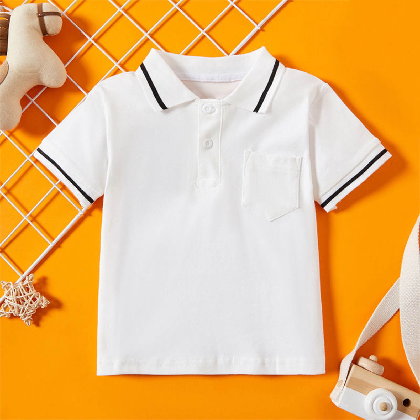 Awdenio Kids Boys Short Sleeve Button-Down Dress Shirt,Solid Color ...