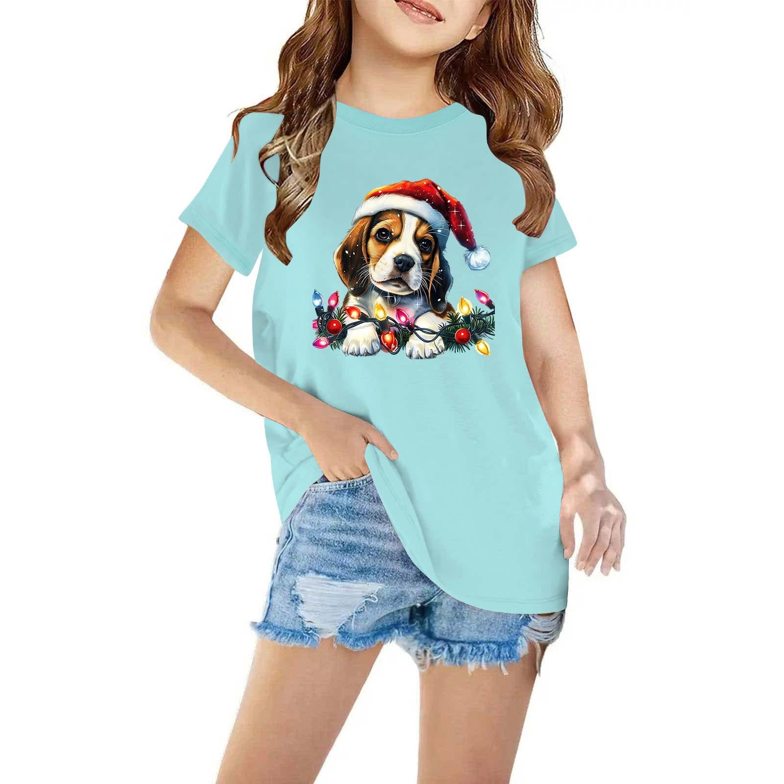Awdenio Kids Casual Short Sleeve T-Shirt,Cute Crew Neck Print Tee, Soft ...