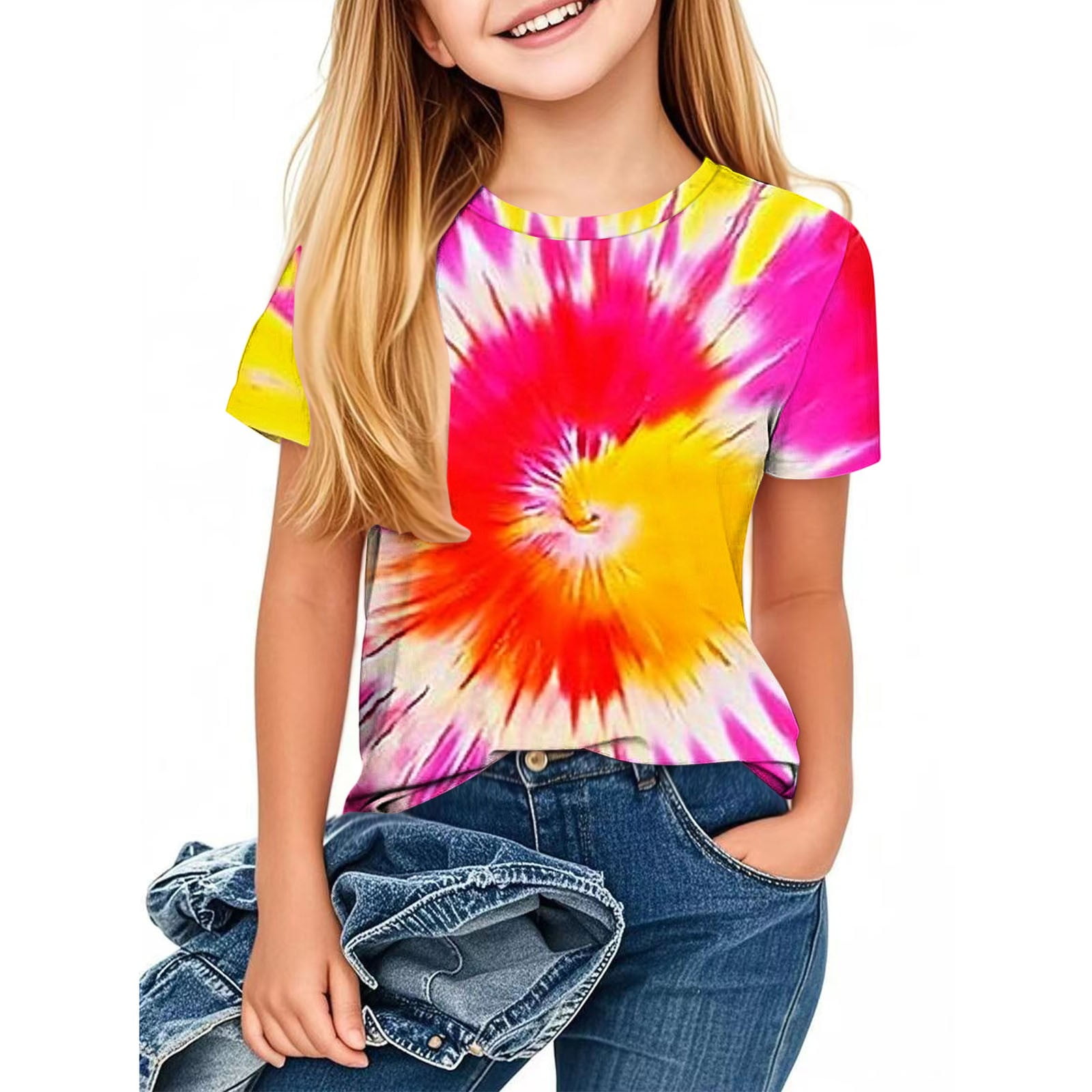 Awdenio Kids Cool and Tendy Ombre Gradient Crew Neck Short Sleeve T ...