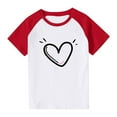 Awdenio Kids Girls Cute Print Raglan Ringer Short Sleeve T-Shirt, Heart ...