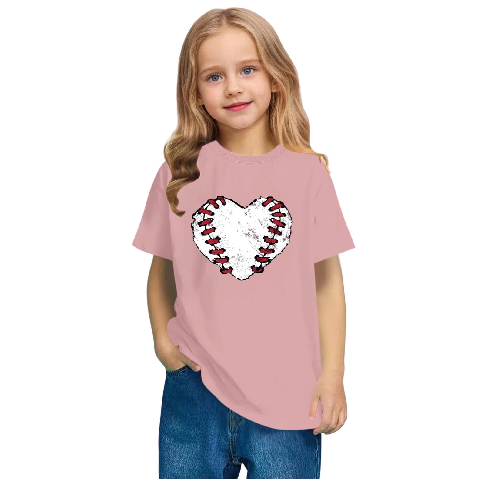 Awdenio Kids Pastel Print Short Sleeve T-Shirt, Crew Neck Casual Tee ...