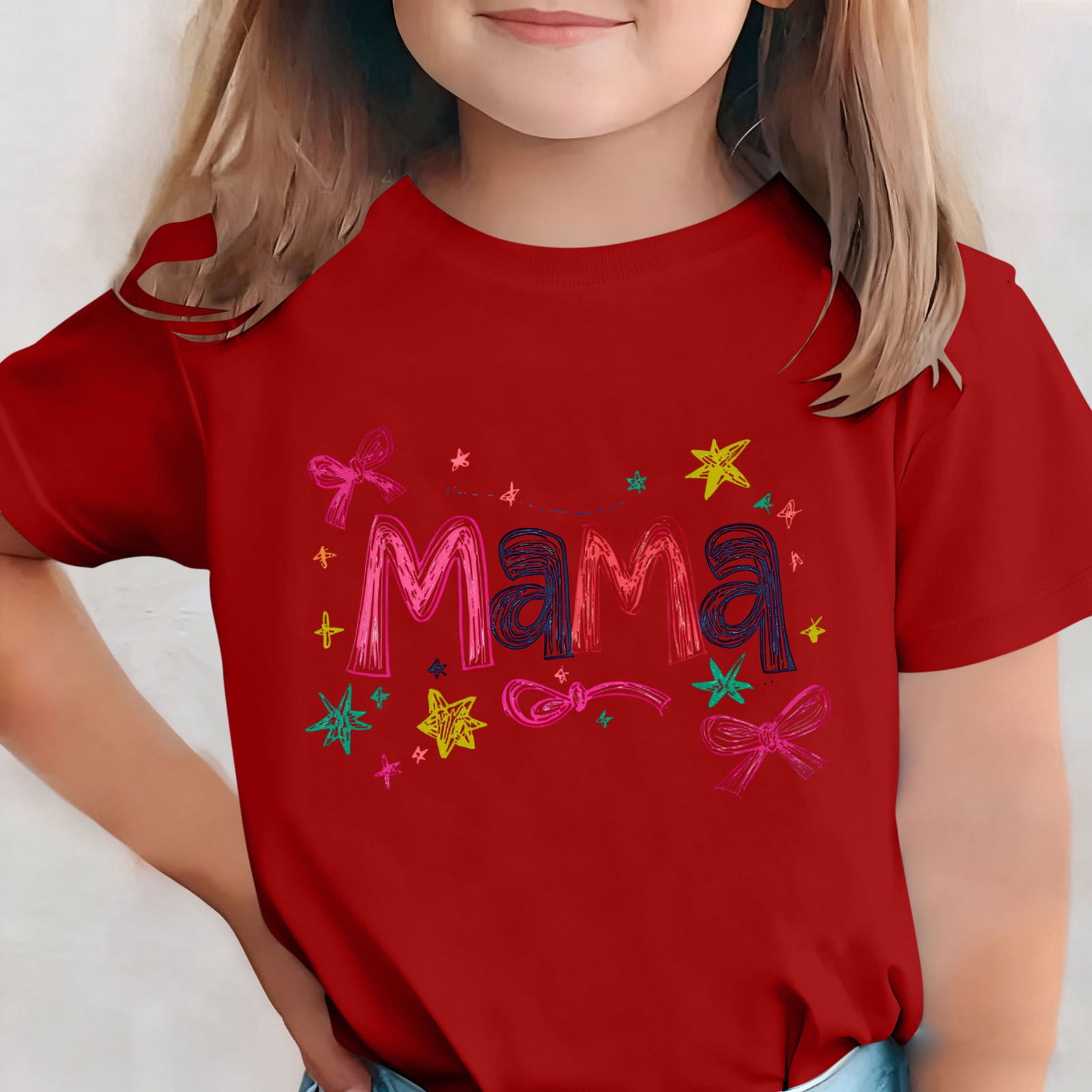 Awdenio Kids Pastel Print Short Sleeve T-Shirt, Crew Neck Casual Tee ...