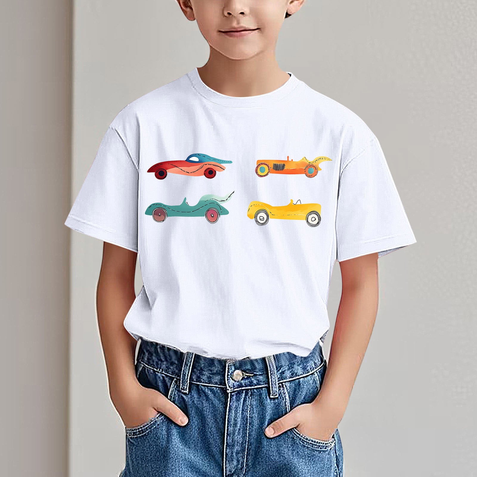 Awdenio Kids Print T-Shirt,Short Sleeve Crew Neck Casual Tee, Cute ...