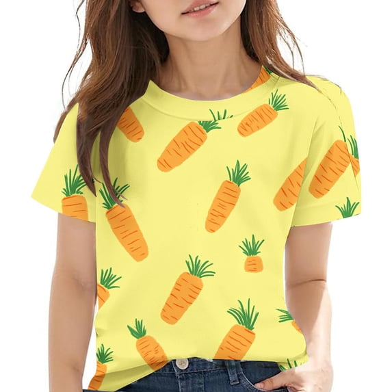 Awdenio Kids Print T-Shirt, Short Sleeve Crew Neck Casual Tee, Cute ...